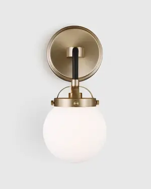 Quince Single Globe Steel Sconce