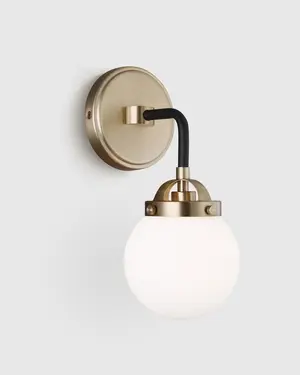 Quince Single Globe Steel Sconce