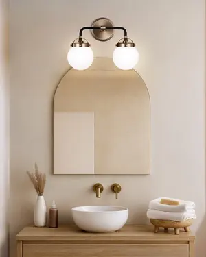 Quince Double Globe Steel Sconce