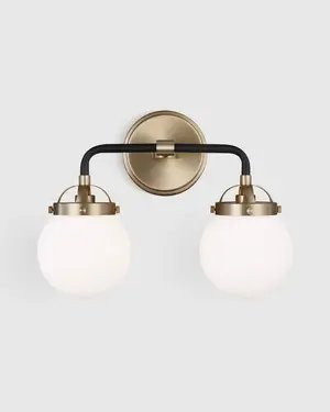 Quince Double Globe Steel Sconce