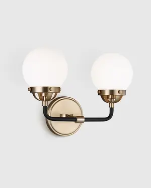 Quince Double Globe Steel Sconce