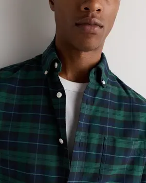 Quince Oxford Shirt - Green/navy Shadowplaid