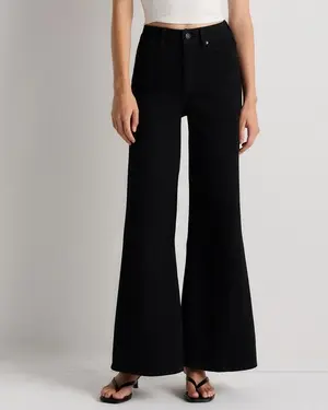 Quince Bella Stretch Palazzo Jeans - Black