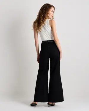 Quince Bella Stretch Palazzo Jeans - Black