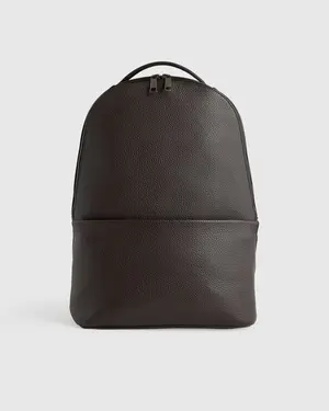 Quince Italian Leather Laptop Backpack - Hickory