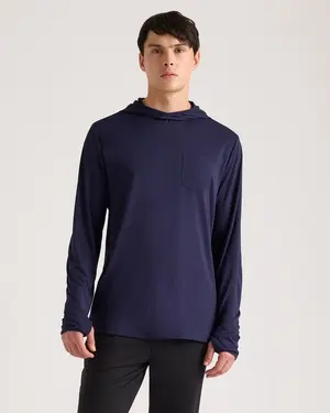 Quince Ultra-light Performance Hoodie - Deep Navy