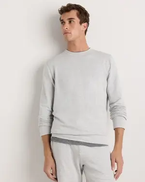 Quince Supersoft Fleece Crewneck Pullover - Heather Grey