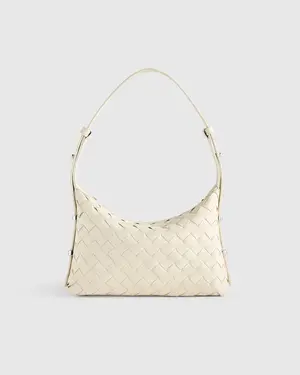Quince Italian Leather Handwoven Mini Bag - Bone