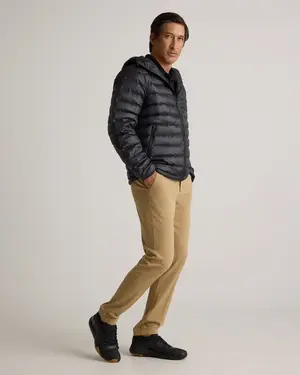 Quince Lightweight Down Packable Puffer Hooded Jacket - Black