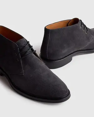 Quince Heritage Suede Chukka Boot - Charcoal