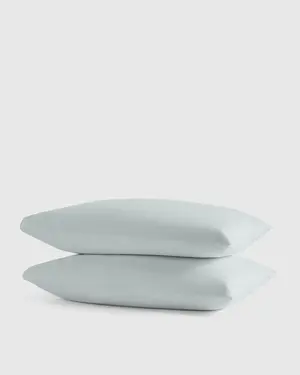 Quince Organic Crisp Percale Pillowcase Set - Mist