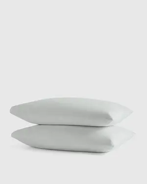 Quince Organic Crisp Percale Pillowcase Set - Mist