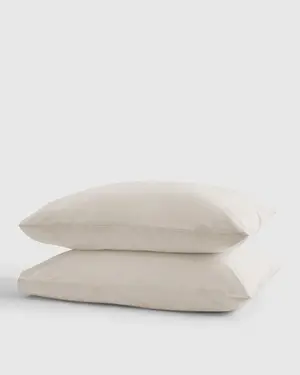 Quince Organic Crisp Percale Pillowcase Set Sand