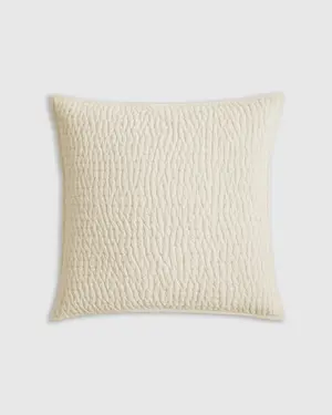 Quince European Linen Cotton Stitch Quilted Sham - Ivory