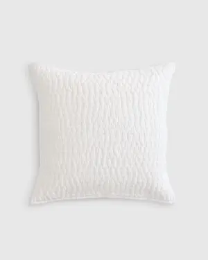 Quince European Linen Cotton Stitch Quilted Sham - White