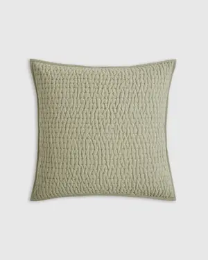 Quince European Linen Cotton Stitch Quilted Sham - Willowleaf