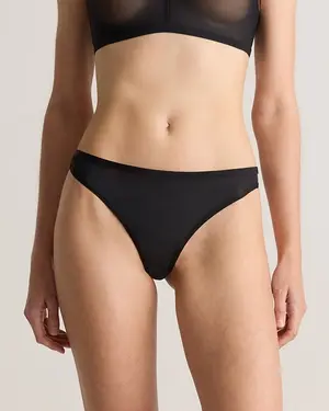 Quince Women's Belgian Mesh Sheer Thong Black