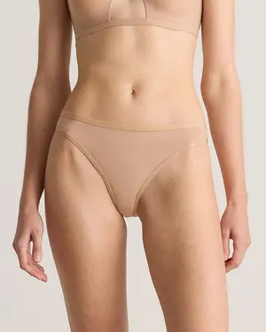 Quince Women's Belgian Mesh Sheer Thong Sand