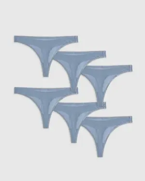 Quince Belgian Mesh Sheer Thong - Slate