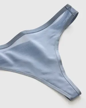 Quince Belgian Mesh Sheer Thong - Slate