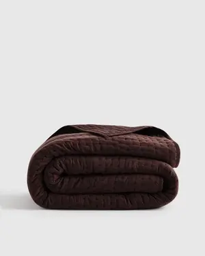 Quince European Linen Cotton Stitch Quilt - Espresso