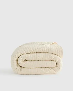 Quince European Linen Cotton Stitch Quilt - Ivory