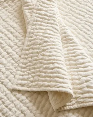 Quince European Linen Cotton Stitch Quilt - Ivory