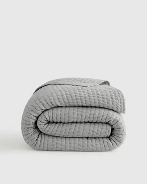 Quince European Linen Cotton Stitch Quilt - Mist