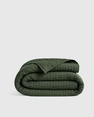 Quince European Linen Cotton Stitch Quilt Pine