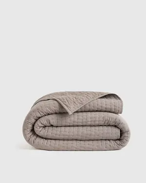 Quince European Linen Cotton Stitch Quilt Stone