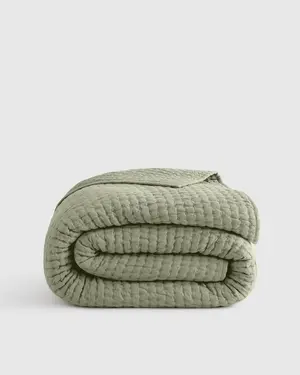 Quince European Linen Cotton Stitch Quilt - Willowleaf