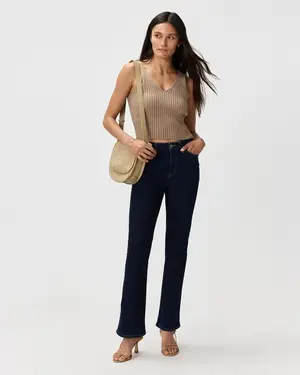 Quince Italian Suede Saddle Crossbody Bag - Sand