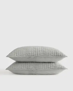 Quince European Linen Cotton Stitch Sham Set Mist