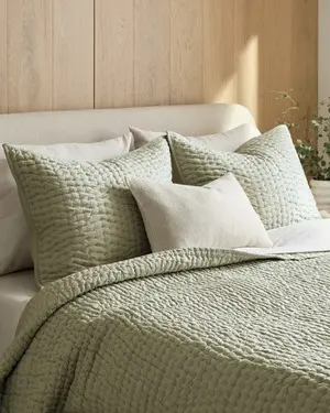 Quince European Linen Cotton Stitch Sham Set - Willowleaf