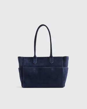 Quince Hudson Suede Tote - Midnight