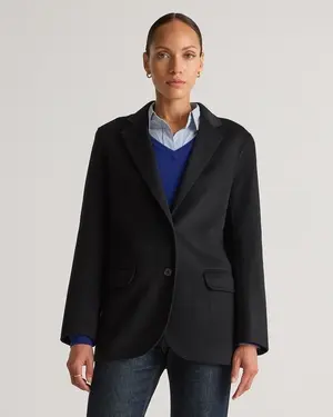 Quince Double-faced Merino Wool Soft Blazer - Black