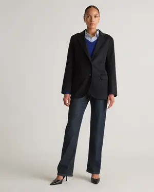 Quince Double-faced Merino Wool Blazer - Black
