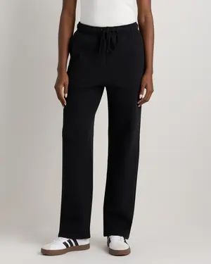 Quince Everyday Fleece Straight Leg Sweatpants - Black