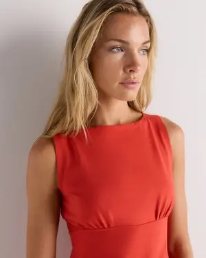 Quince Organic Stretch Jersey Drop Waist Mini Dress - Chile