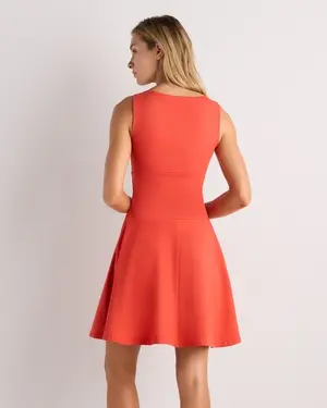 Quince Organic Stretch Jersey Drop Waist Mini Dress - Chile
