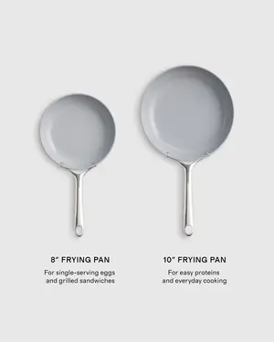 Quince Ceramic Nonstick Frying Pan Set: 8" & 10 - Ivory