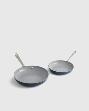 Quince Ceramic Nonstick Frying Pan Set: 8" & 10 - Navy