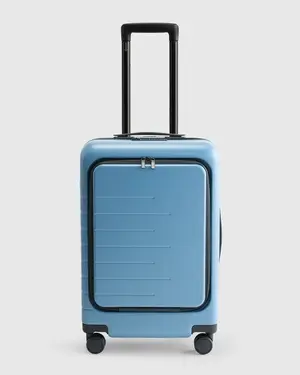Quince Front Pocket Carry-on Hard Shell Suitcase - Blue
