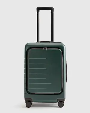 Quince Front Pocket Carry-on Hard Shell Suitcase - Dark Green