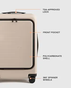 Quince Front Pocket Carry-on Hardshell Suitcase - Tan