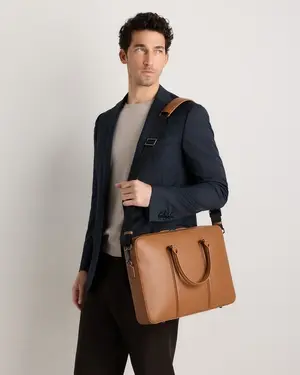 Quince Italian Saffiano Leather Briefcase