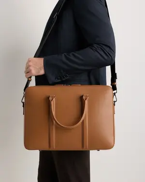Quince Italian Saffiano Leather Briefcase