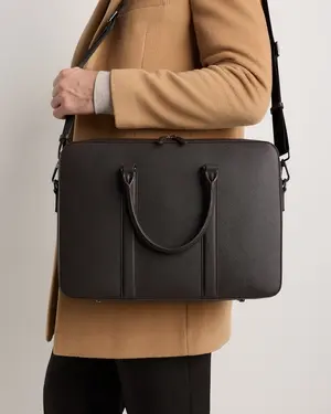 Quince Italian Saffiano Leather Briefcase
