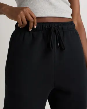 Quince Everyday Fleece Joggers With Elasticated Waistband And Drawstring - Black