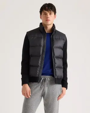 Quince Mixed Media Down And Cashmere Jacket - Black